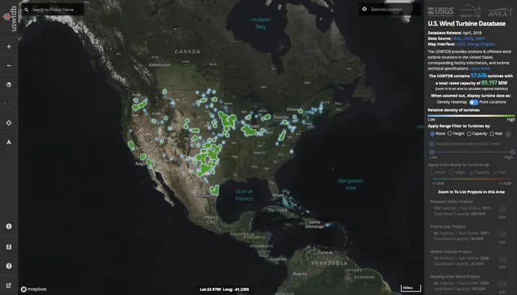 USGS and DOE release nationwide wind turbine map and database - Zweig List